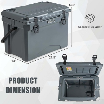 Costway 25 Qt Portable Cooler Rotomolded Ice Chest Insulated Ice Box ...