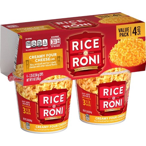 Rice-a-roni Creamy Four Cheese Cups - 4pk / 9oz : Target