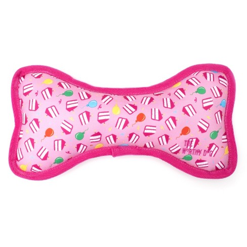 The Worthy Dog Tough Birthday Girl Bone Dog Toy - Pink - L : Target