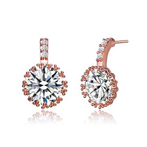 Guili Sterling Silver Earrings with Colored Round Cubic Zirconia Stones ...