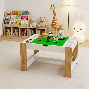 JVNOXK 2-in-1 Children's Multifunctional Play & Study Desk with 7 ...