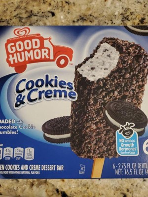 Good Humor Cookies & Crème Frozen Dessert Bars - 16.5oz/6ct : Target