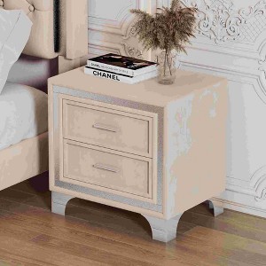 Xiyuyeu 15.9 Inch Wide Nightstand With 2 Drawers,mid Century Side Table ...