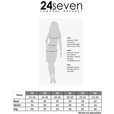 24seven Comfort Apparel Long Sleeve Fit And Flare Plus Size Midi Dress ...