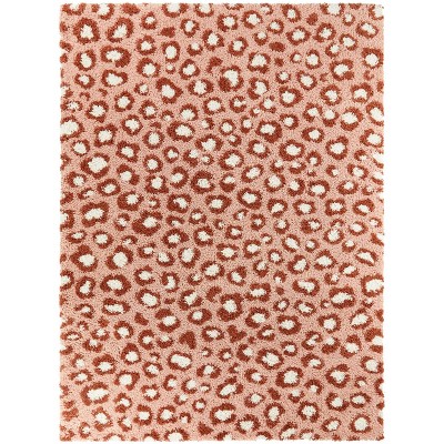5'3"x7' Alma Leopard Print Shag Kids' Rug Pink - Balta Rugs : Target