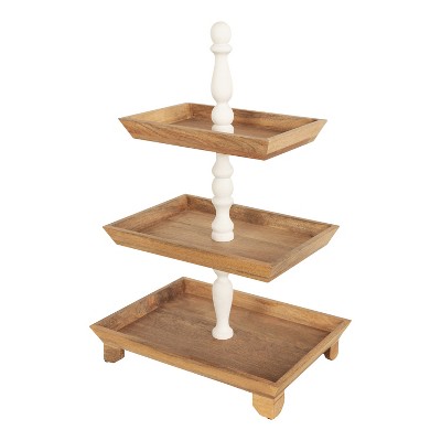 Kate And Laurel Bess Tray, 16x12x26, White And Natural : Target