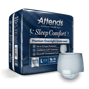 Attends Sleep Comfort Premium Overnight Disposable Underwear Pull On ...
