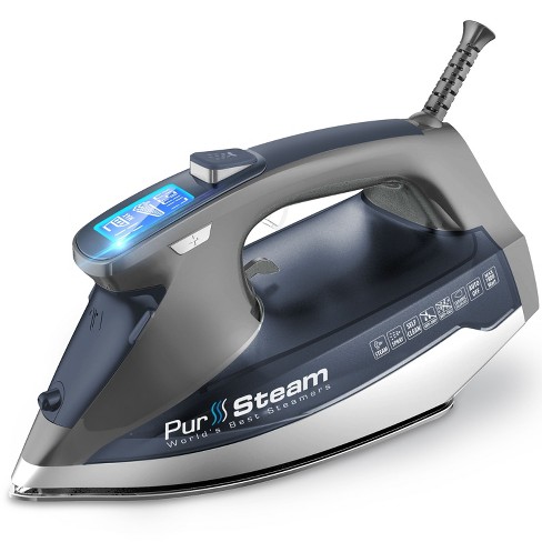 Pursteam Steam Iron For Clothes 1800w With Lcd Screen, Nonstick Ceramic ...