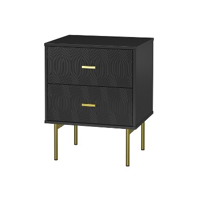 Valente 25.2'' Tall 2-drawer Nightstand With Wavy Embossed Texture ...