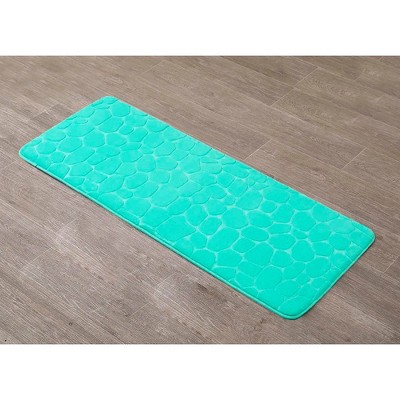 Evideco French Home Goods Aqua Blue Bath Rug Runner Mat Memory Foam 3d ...