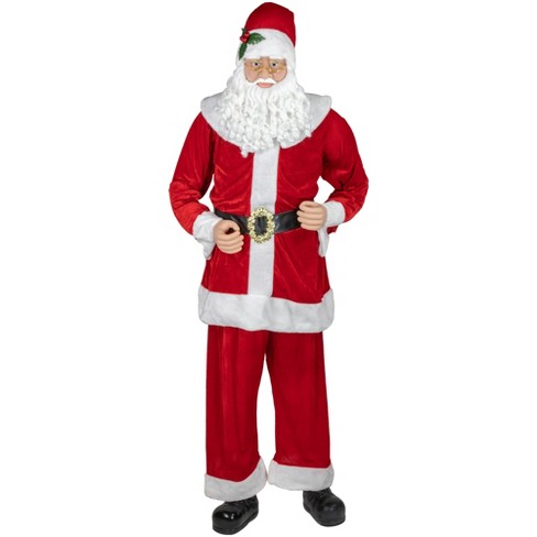 Northlight 6' Christmas Standing Or Sitting Plush Santa Clause Figure ...