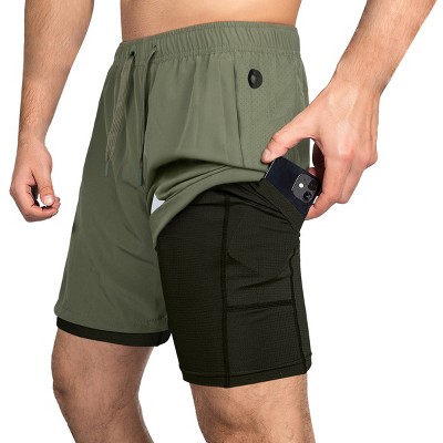 Zilpu Mens Quick Dry Athletic Performance Shorts With Zipper Pocket (7 ...