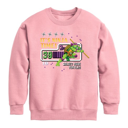 Teenage Mutant Ninja Turtles Its Ninja Time Donnie Graphic Long Sleeve Fleece Sweatshirt - Mauve ...