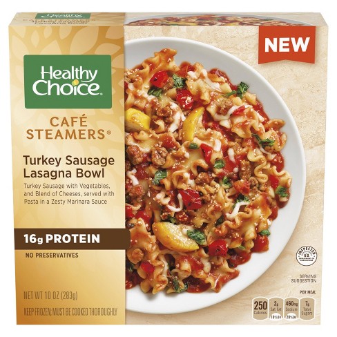 Healthy Choice Frozen Cafe Steamers Turkey Sausage Lasagna Bowl - 10oz ...