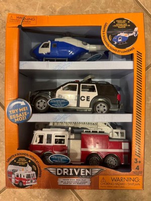 Driven By Battat – Small Toy Emergency Vehicle Set – Micro Rescue Fleet - 3 Pk : Target