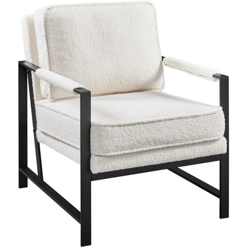 Yaheetech Retro Upholstered Accent Chair Arm Chair Ivory : Target