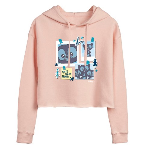 Women's Disney Harris, Hubbert & Hamish Cropped Graphic Hoodie - Blush ...