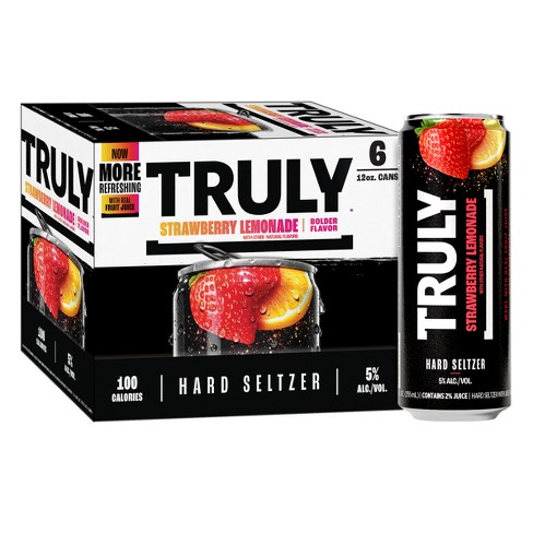 Truly Strawberry Lemonade Hard Seltzer - 6pk/12 Fl Oz Slim Cans : Target