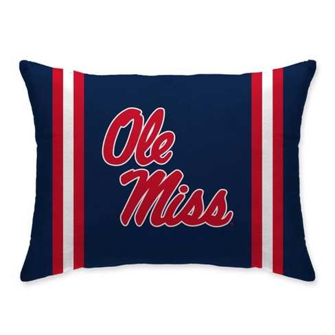 Ncaa Ole Miss Rebels Standard Stripe Logo Bed Pillow : Target