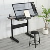 Hand Crank Adjustable Drafting Table (31.5¡±-49.5¡± Height, 0-75¡ã Tilt ...