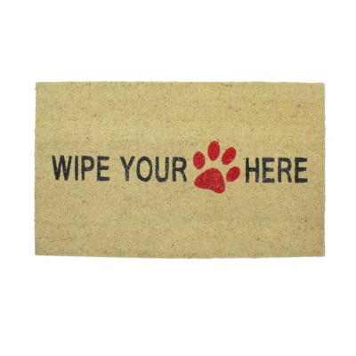 Northlight Beige And Black Animal Print "wipe Your Paw Here" Doormat 30 ...