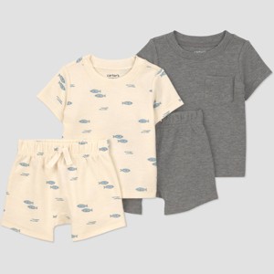 Carter's Just One You® Baby Boys' 4pc Fish T-Shirt and Shorts Set ...