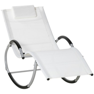Outsunny Rocking Sun Lounger, Chaise Lounge Rocker For Sunbathing, Sun ...