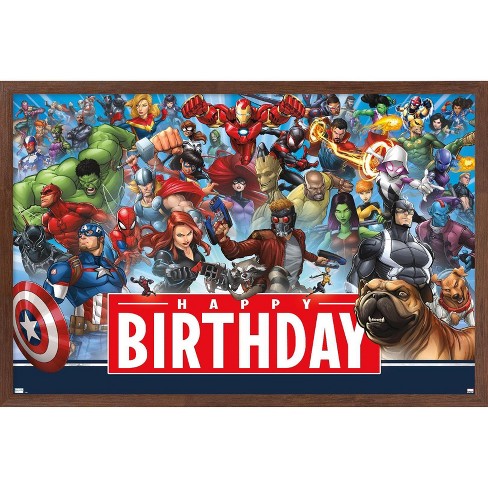 Trends International Marvel - Happy Birthday Framed Wall Poster Prints ...