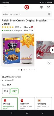 Kellogg's Raisin Bran Crunch Original Breakfast Cereal - 15.4oz : Target