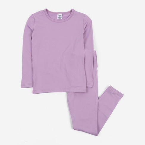 Leveret Kids Two Piece Thermal Pajamas Solid Purple 12 Year : Target