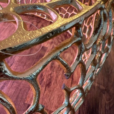 Cortlandt Modern Handcrafted Aluminum Mesh Coffee Table Gold ...