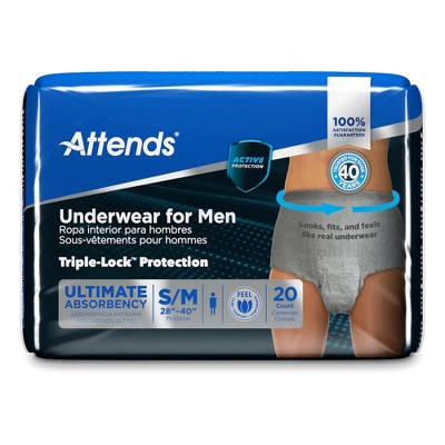 Attends Incontinence Underwear For Men, Ultimate Absorbency, Size S/m ...