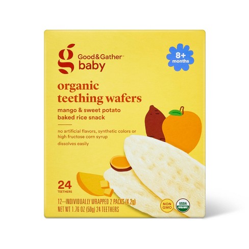 Organic Teething Wafers Baby Snacks - Mango Sweet Potato - 1.76oz ...
