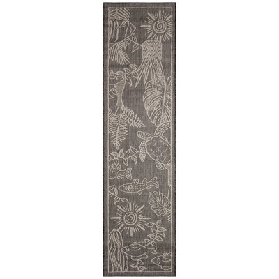 Liora Manne Carmel School Of Fish Indoor/outdoor Rug Aqua 1'11" X 7'6 ...