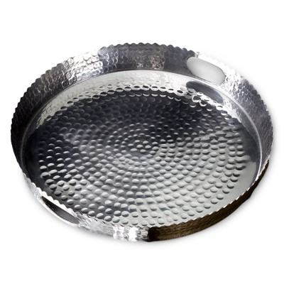 Ihi Est. 1986 India Handicrafts Hammered Round Handle Silver Tone 15 ...