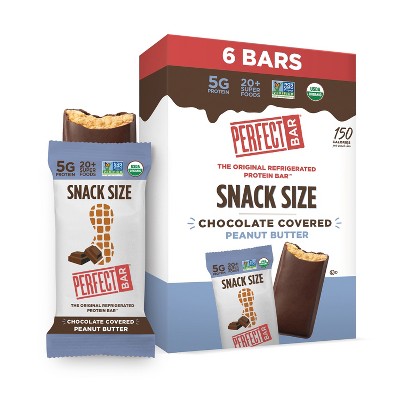 Perfect Bar Snack Size Chocolate Covered Peanut Butter Protein Bars - 6 ...