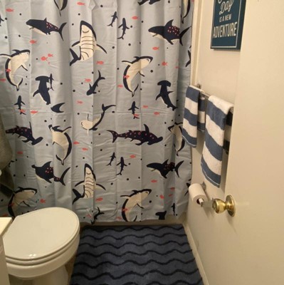 Wave Kids' Bath Rug Navy - Pillowfort™ : Target