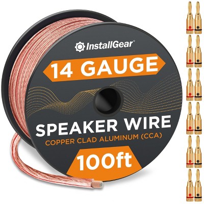 Installgear 14 Gauge Speaker Wire 100 Ft Cable, Black : Target