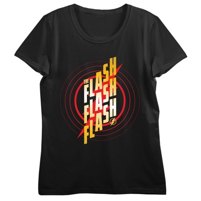 The Flash Repeating Logo Women's Black T-shirt : Target