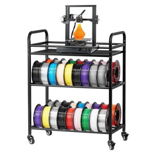 VIYET 3 Tier Heavy Duty 3D Printer Filament Storage Carts, Rolling with ...