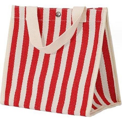 Fidelo Multi Pocket Simple Portable Striped Bag, Red : Target