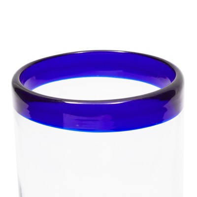 Buy Okuna Outpost Set of 6 Hand Blown Mexican Drinking Glasses, Cobalt ...