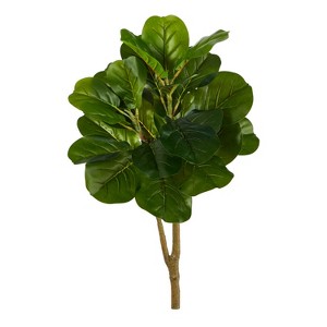 HomeStock 30 in. H Green Artificial Fig Plant in Pot for Indoor ...