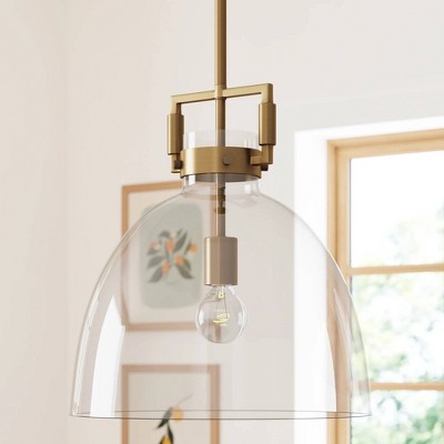Leigh Glass Dome Pendant Ceiling Light, Adjustable Height - Nathan ...