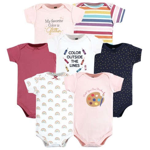 Hudson Baby Infant Girl Cotton Bodysuits, Creativity, 9-12 Months : Target