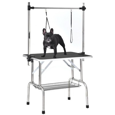 Folding Pet Grooming Table With Stainless Steel Legs Adjustable ...
