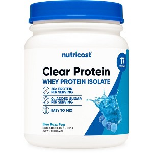 Nutricost Clear Whey Protein Isolate Powder (Blue Razz Pop) 1 LB - 20g ...