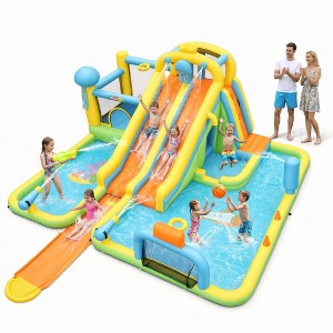 BATHWA 18x15.8Ft 22-in-1 Jellyfish Ocean Inflatable Water Park for Kids ...