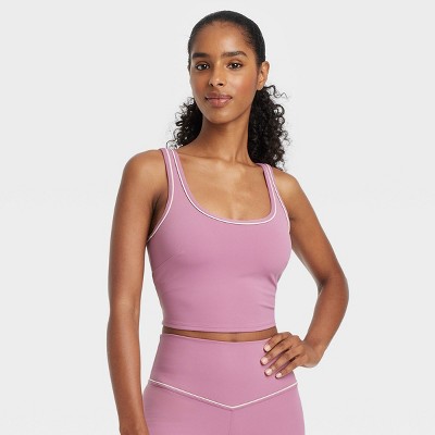 Women's Tipped Cropped Sports Bra - Joylab™ Mauve L : Target