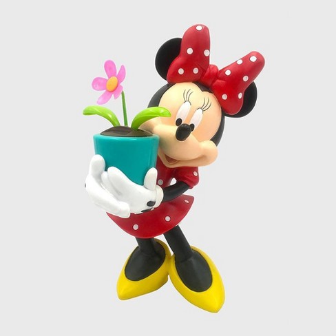 Disney 12" Stone Solar Motion Minnie Mouse Statue: Hand Painted Outdoor ...
